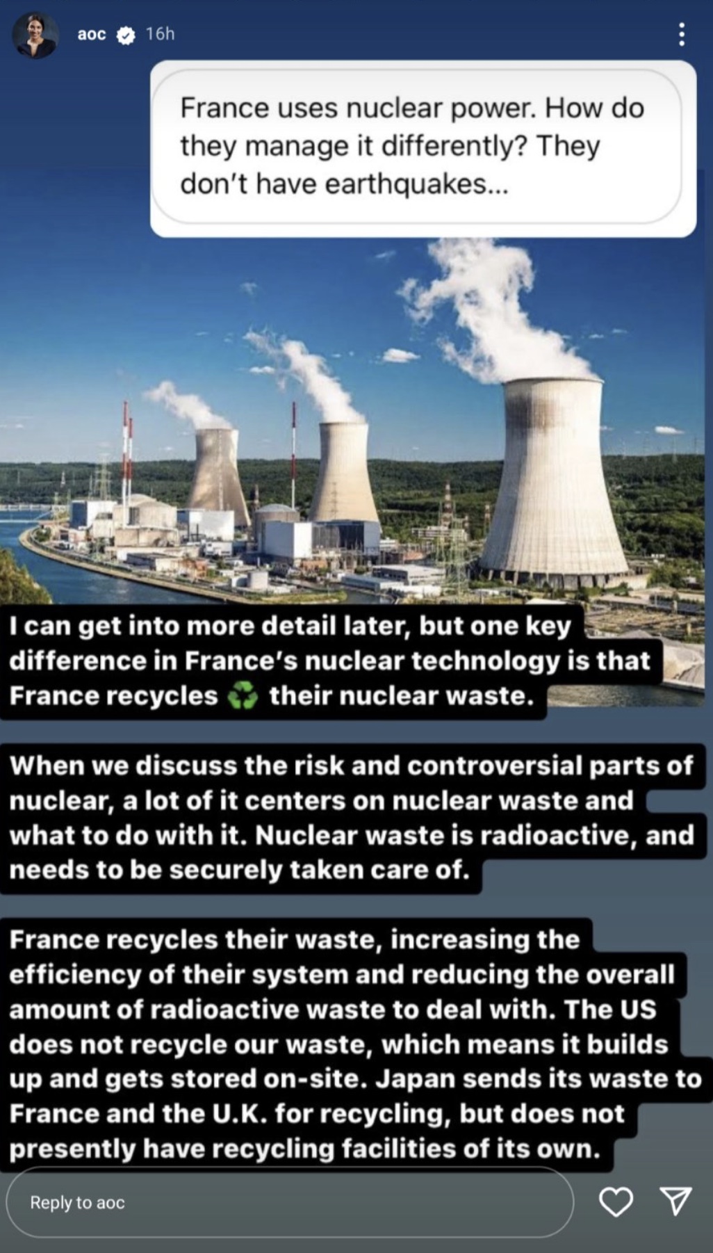 Dear AOC, reprocessing is not recycling | Beyond Nuclear International
